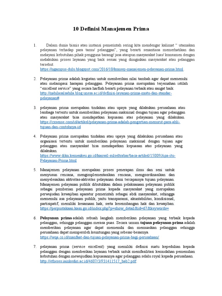 Definisi dan Konsep Pelayanan Prima | PDF