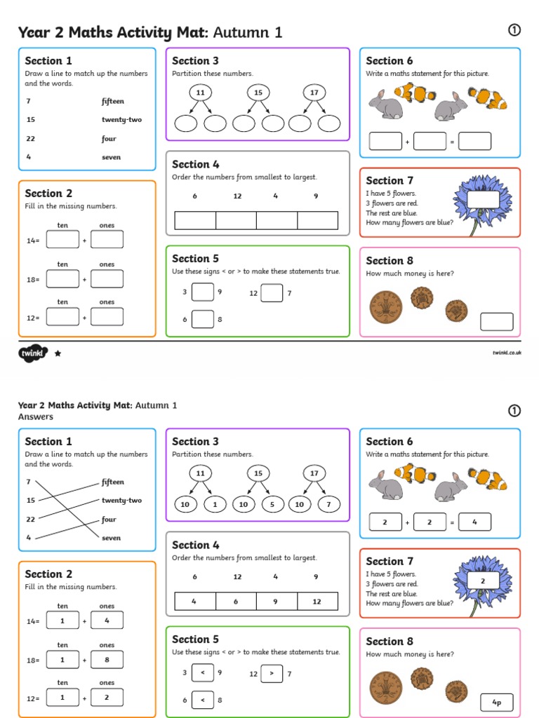 Y2 Maths Mat 1 | PDF