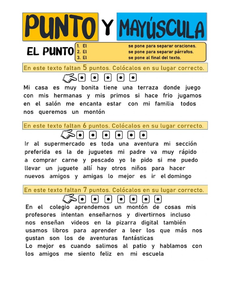 Uso de Punto y Mayúscula en Textos | PDF