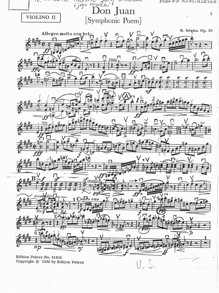 R. Strauss - Don Juan, Str. 1 PDF | PDF