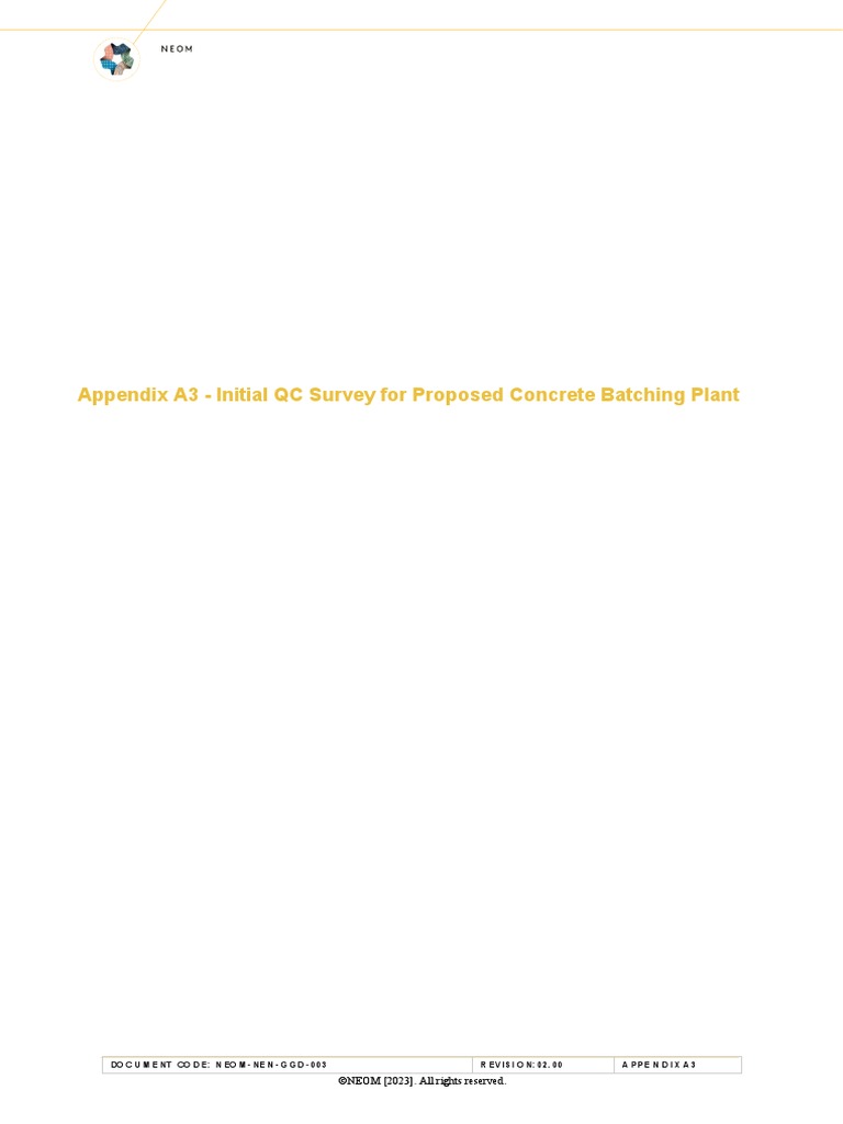 APPENDIX A3 - Concrete Batching Plant | PDF | Concrete | Materials