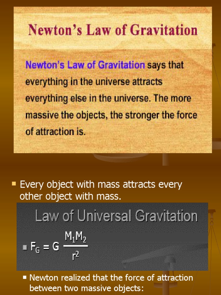 Newtons Law of Universal Gravitation | Download Free PDF | Gravity | Mass