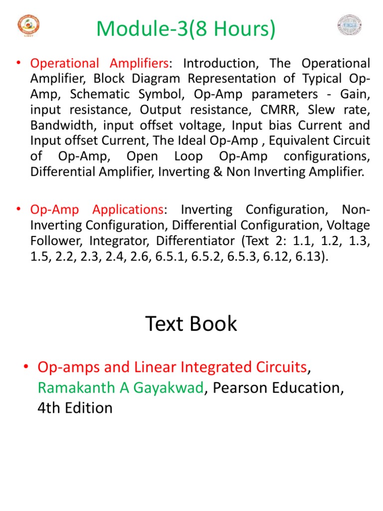Module-3 OpAMp PDF | PDF | Operational Amplifier | Amplifier