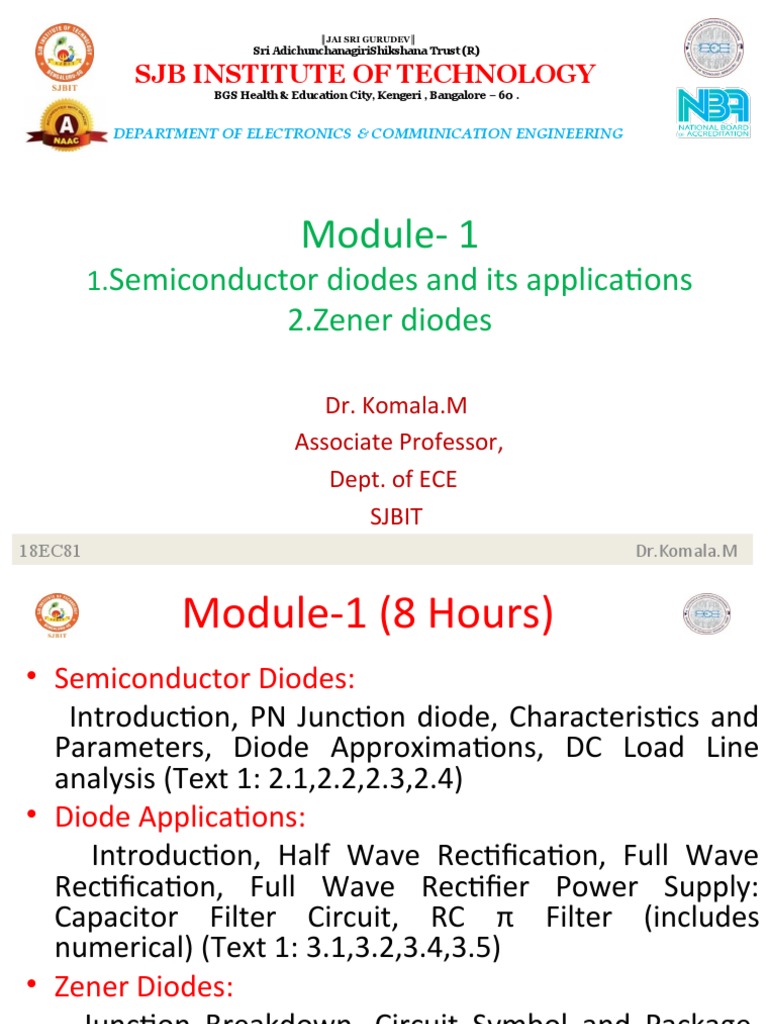 Module - 1 | PDF | P–N Junction | Diode