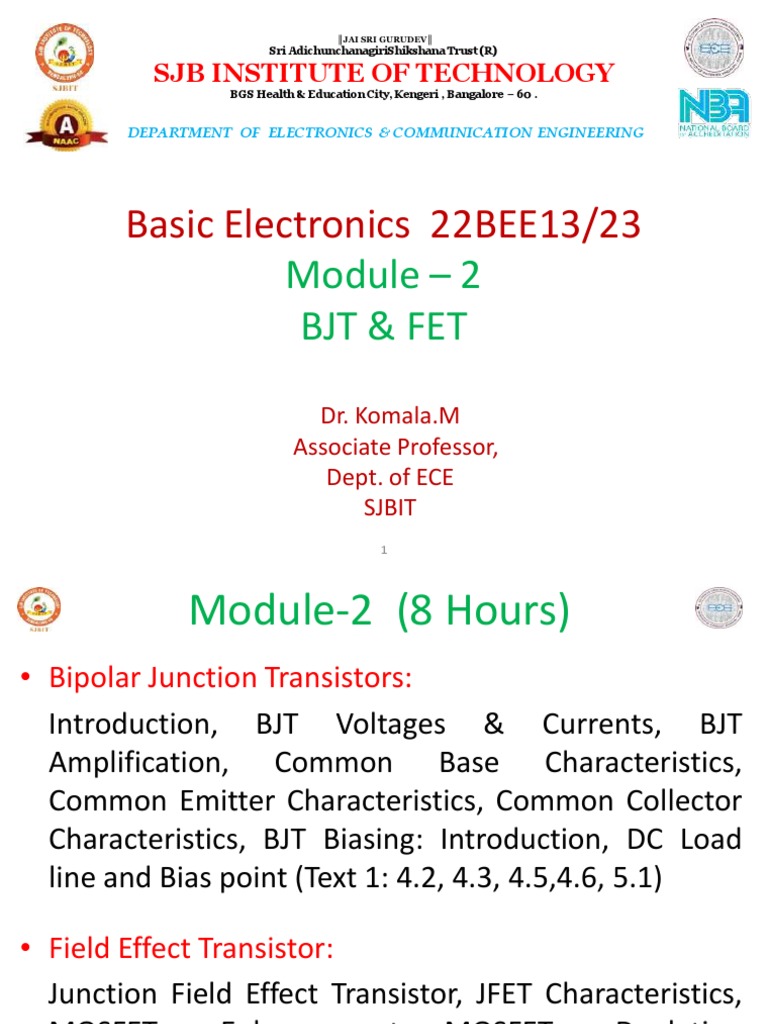 Module-2 BJT & FET PDF | PDF | Field Effect Transistor | Mosfet