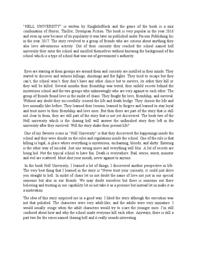 Welcome To Hell University | PDF