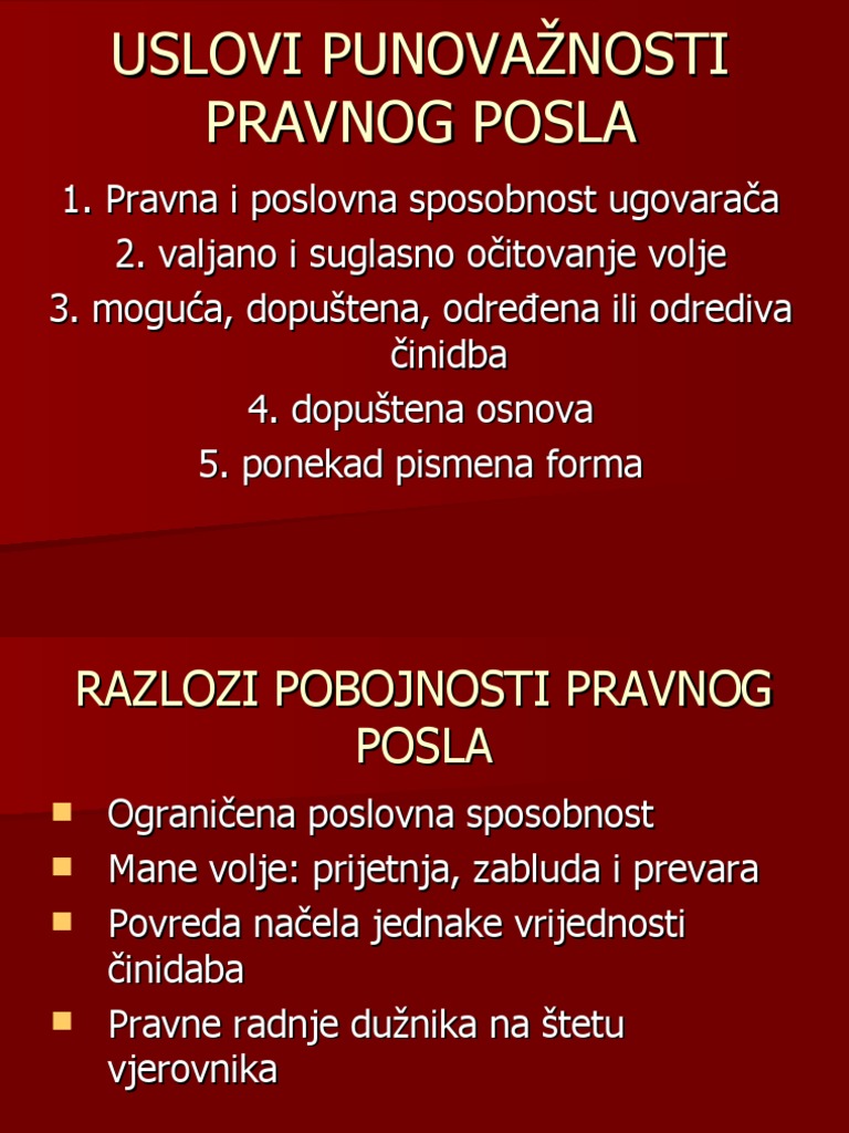 I Uslovi Ugovora | PDF
