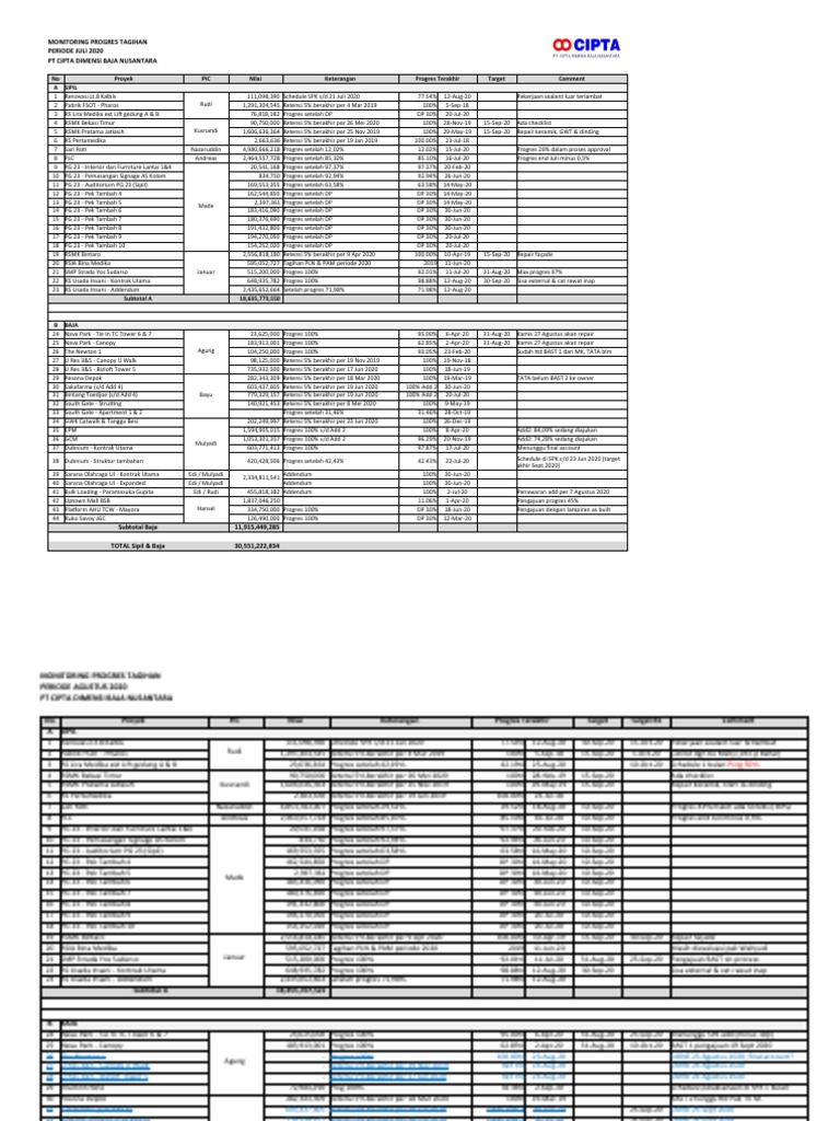 Monitoring Progres Dec 2022 | PDF