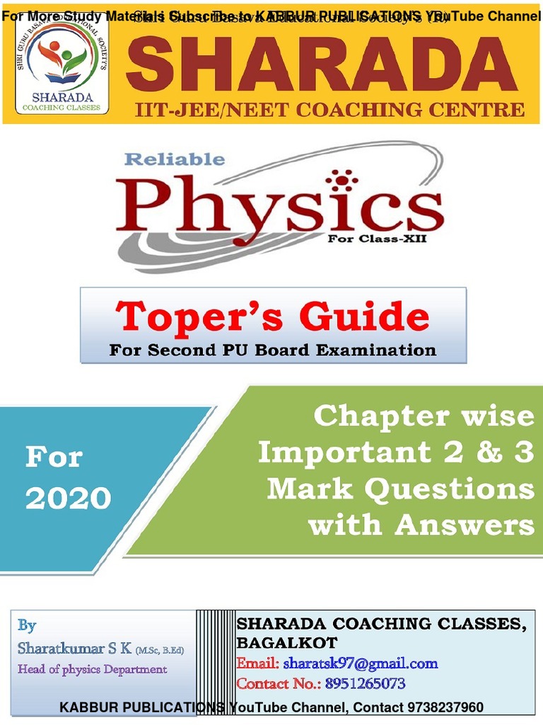 2nd PUC Physics 2 & 3 Marks Important Questions With Ans | PDF | You Tube | World Wide Web