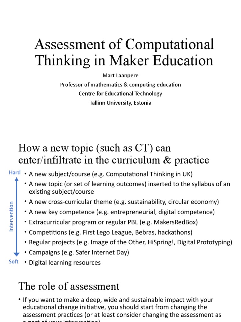 Assessment Of Computational Thinking Pdf Educational Assessment Rubric Academic