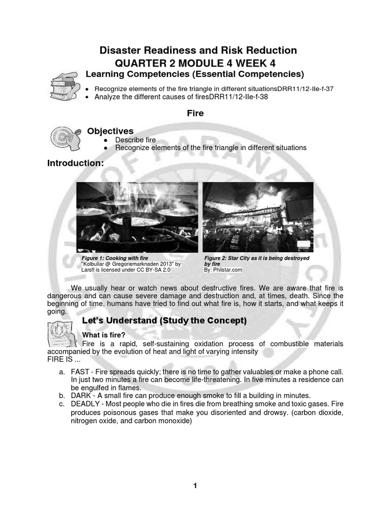 DRRR 11 - Quarter 2 - Week 4 PDF | PDF | Fires | Physical Chemistry