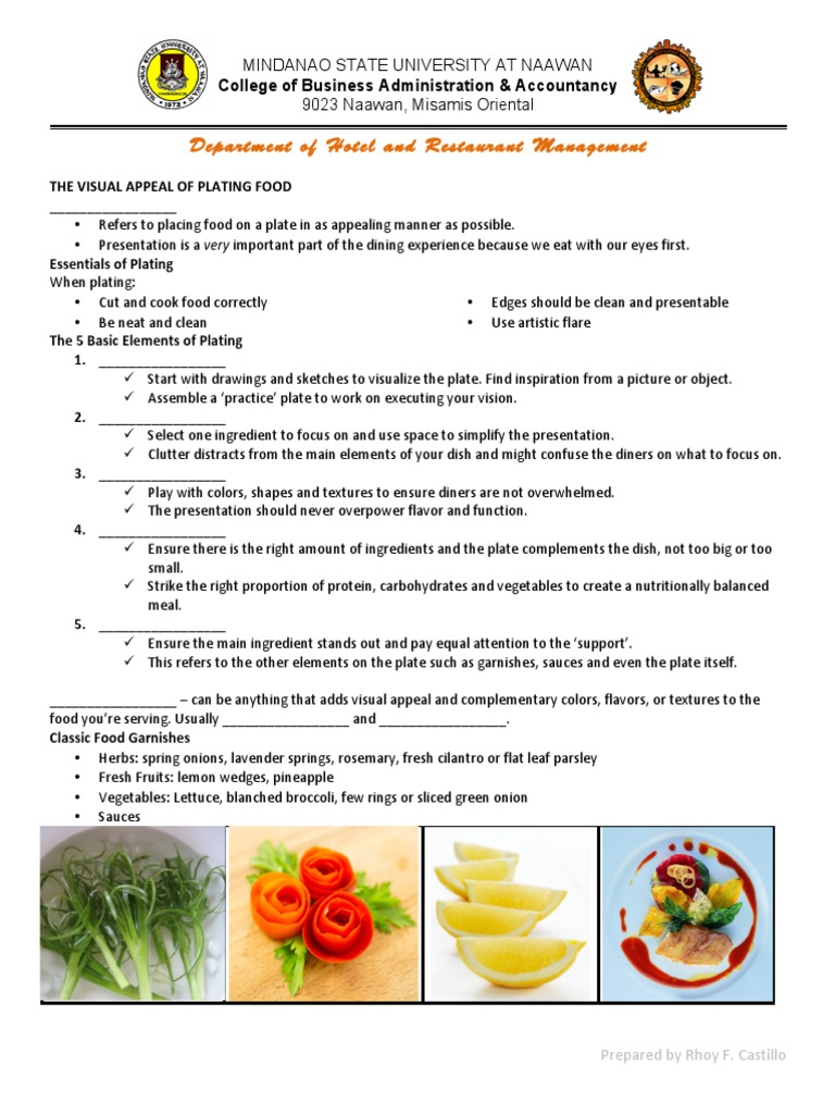 The Visual Appeal of Plating Food | PDF | Vegetables | Parsley