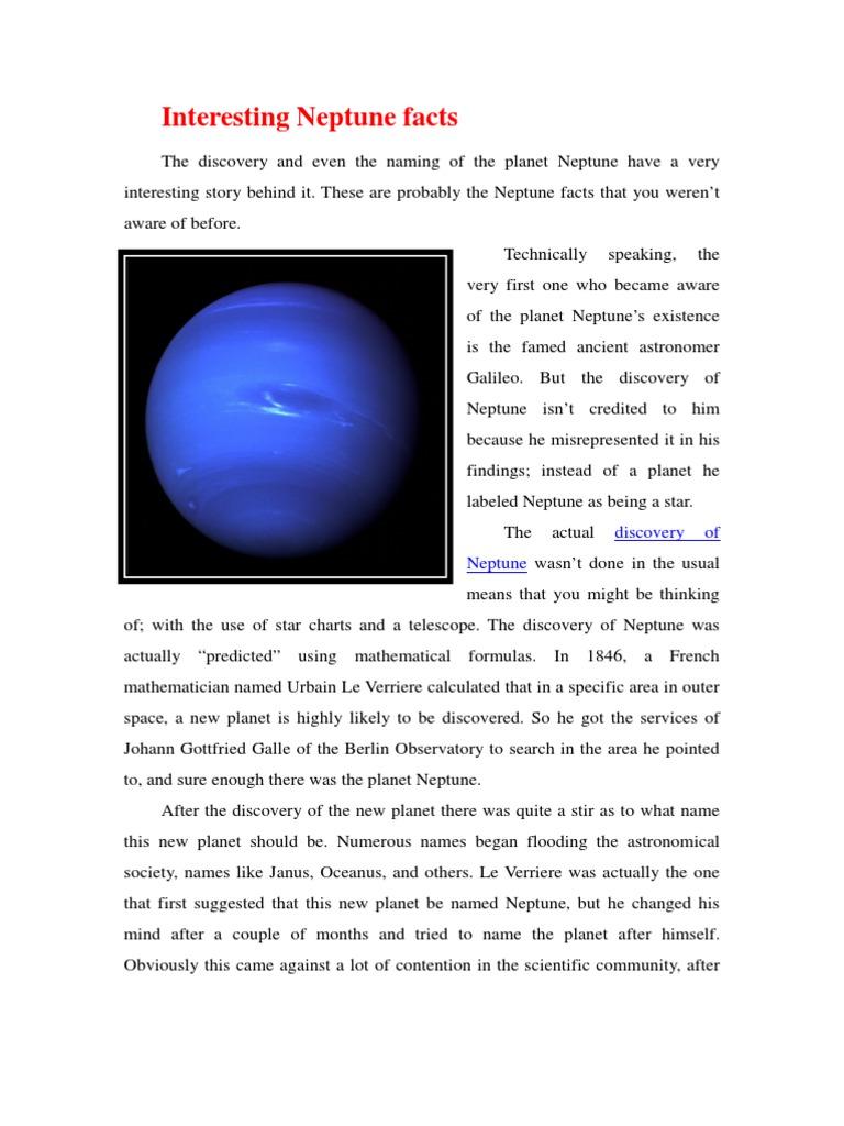Facts About the Planet Neptune | Neptune | Planets