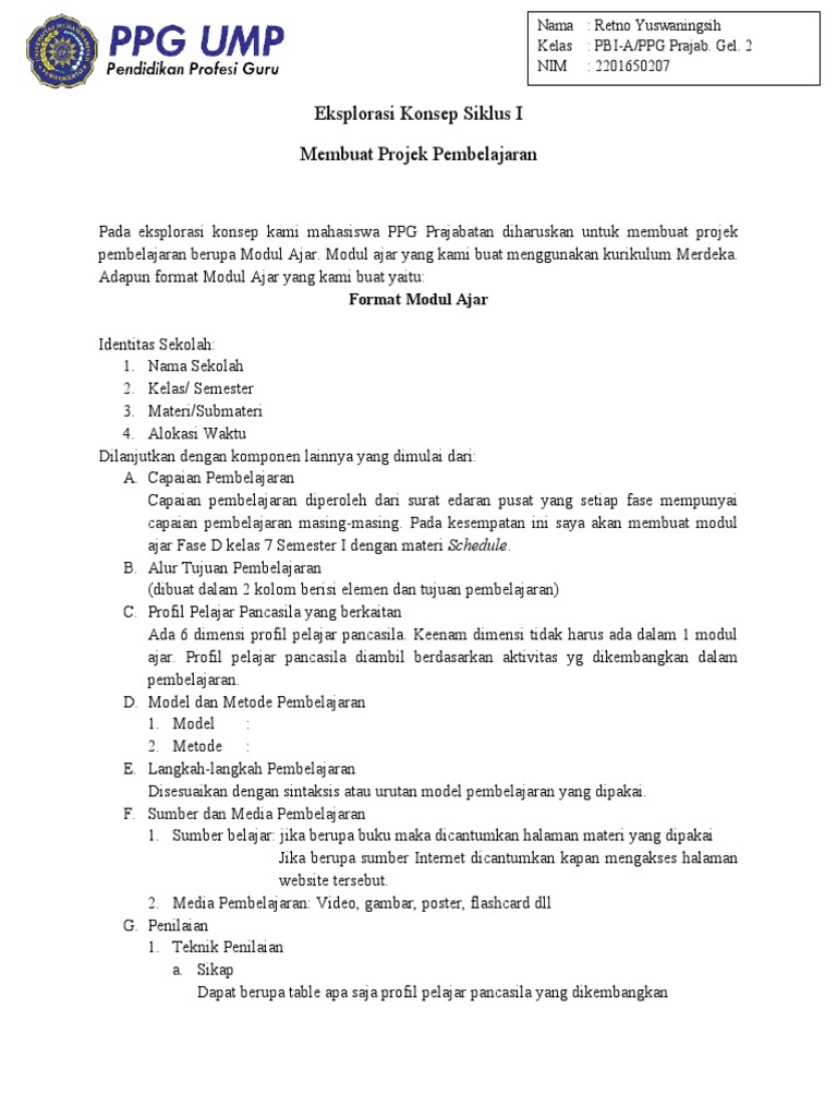 Format Modul Ajar | PDF