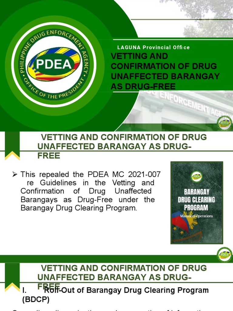 VETTING-AND-CONFIRMATION-OF-DRUG-UNAFFECTED-BARANGAY-AS-DRUG-FREE | PDF
