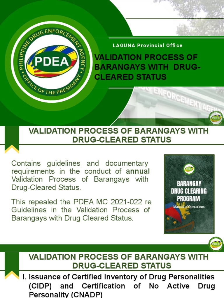Validation Process of Barangay With Drug Cleared Status | PDF | Justice ...