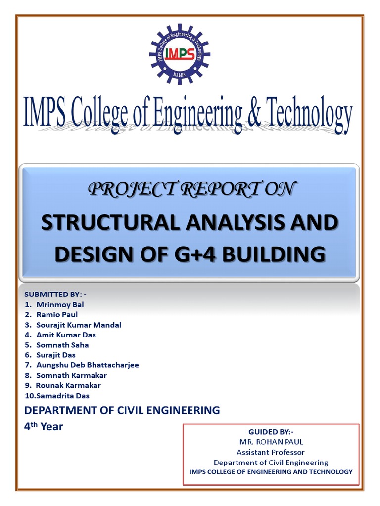 Structural Analysis and Design of G+4 Building | PDF | Beam (Structure ...
