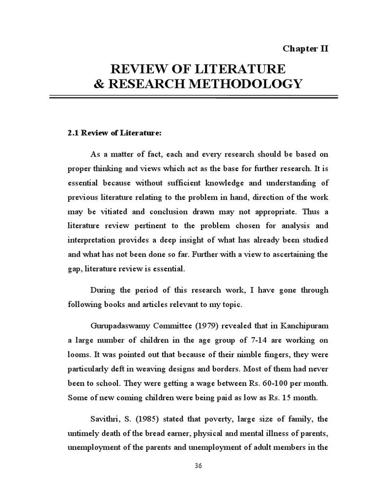 Review of Literature & Research Methodology | PDF