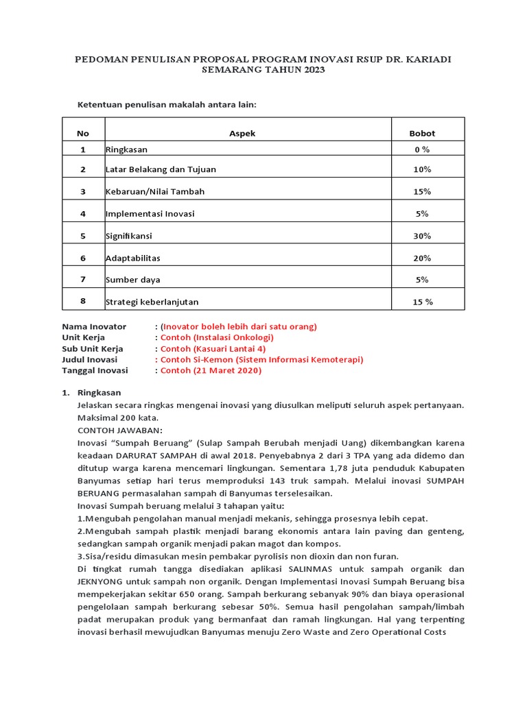 Pedoman Penulisan Inovasi 2023 - RSDK | PDF Pedoman Penulisan Inovasi 2023 - RSDK | PDF