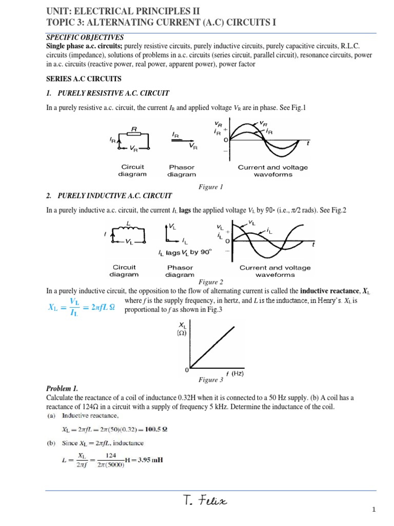 Topic 3 Alternating Current Circuits I PDF | PDF | Electrical Impedance ...