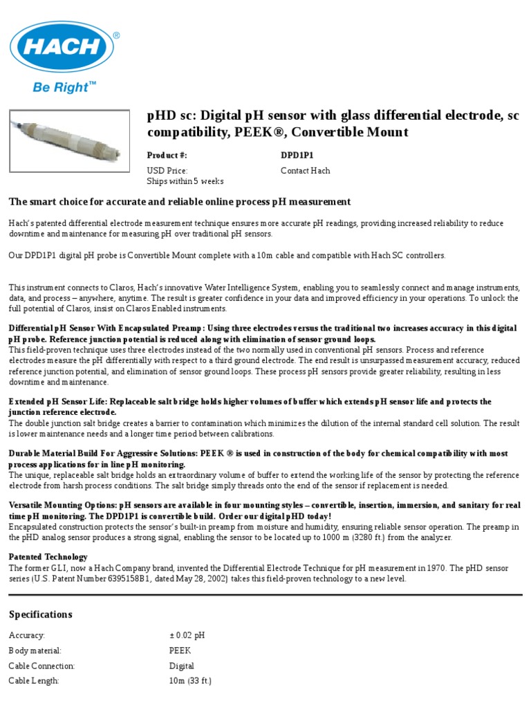 DPD1P1 | PDF | Ph | Sensor