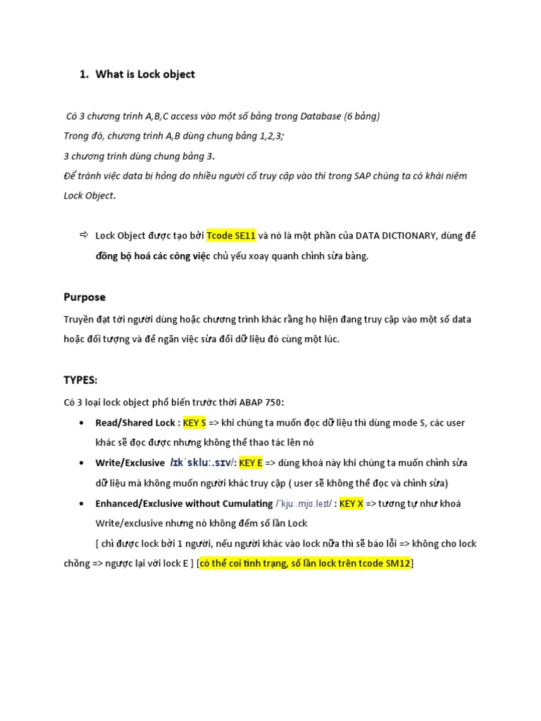 Lock Object | PDF