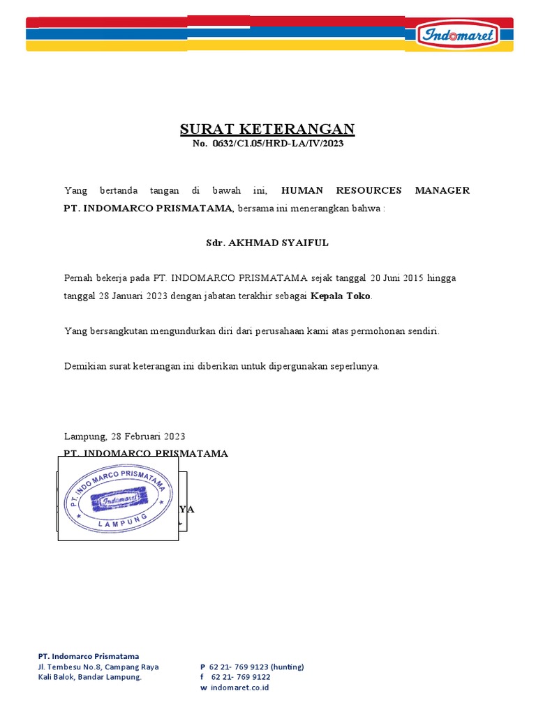 Paklaring - Indomarco Prismatama | PDF