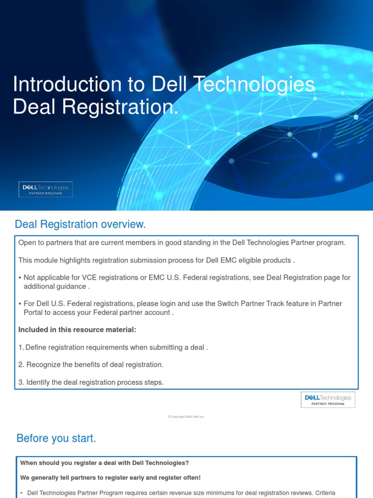 Dell EMC Deal Registration How To Training 1 | PDF