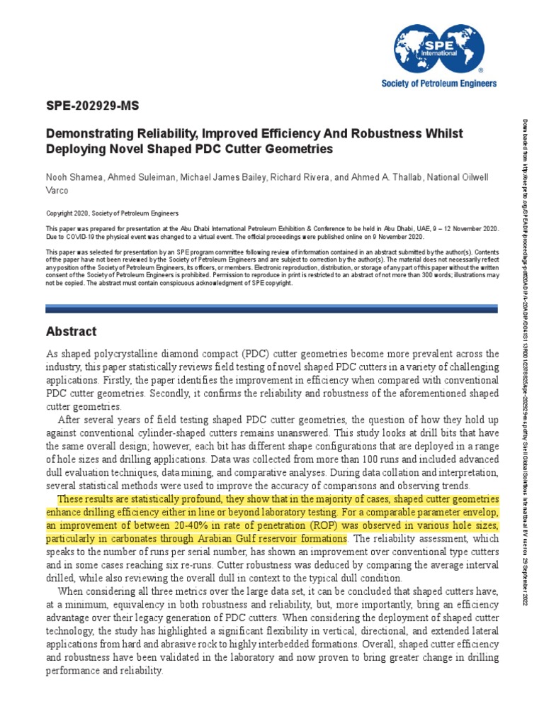 Spe-202929-Ms-Nov Scribe Success | PDF | Fracture | Reliability Engineering