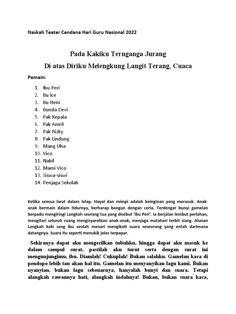 Naskah Teater Putri Gading Cempaka | PDF