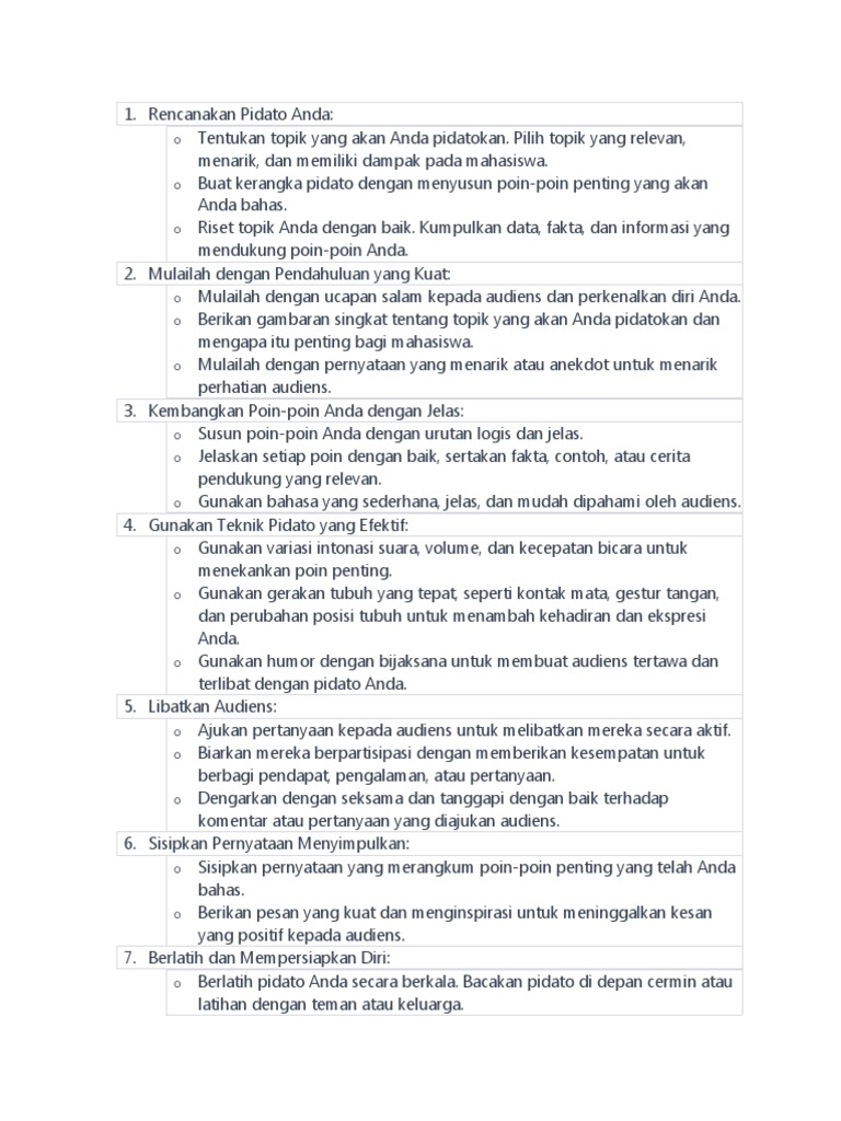 Tips Efektif untuk Berpidato di Depan Mahasiswa | PDF | Karier ...