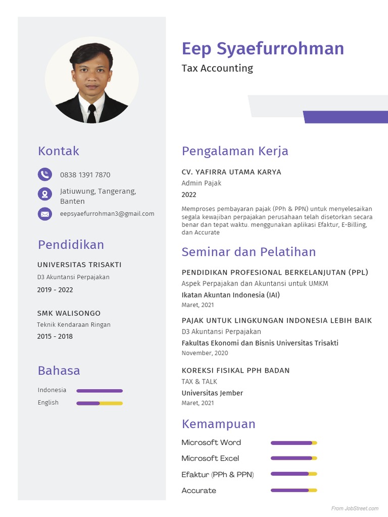 Eep Syaefurrohman: Pengalaman Kerja Kontak | PDF