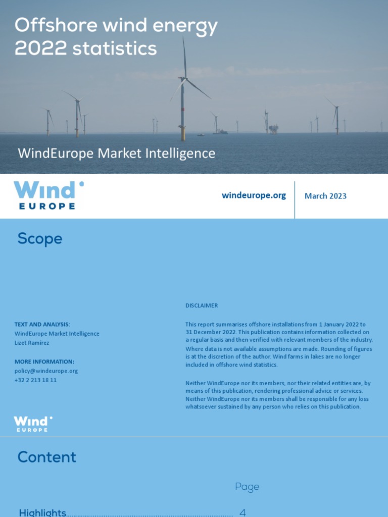 2022 WindEurope Offshore Wind Statistics Final | PDF | Offshore Wind Power | Wind Farm
