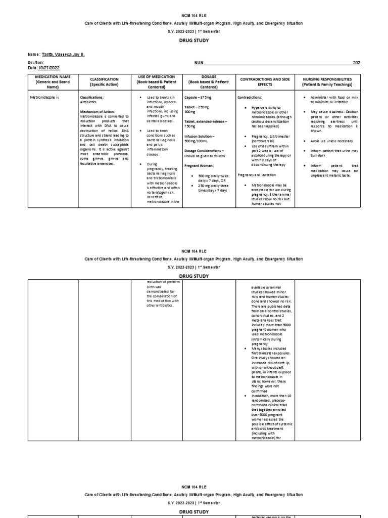 Drug Study Format | PDF