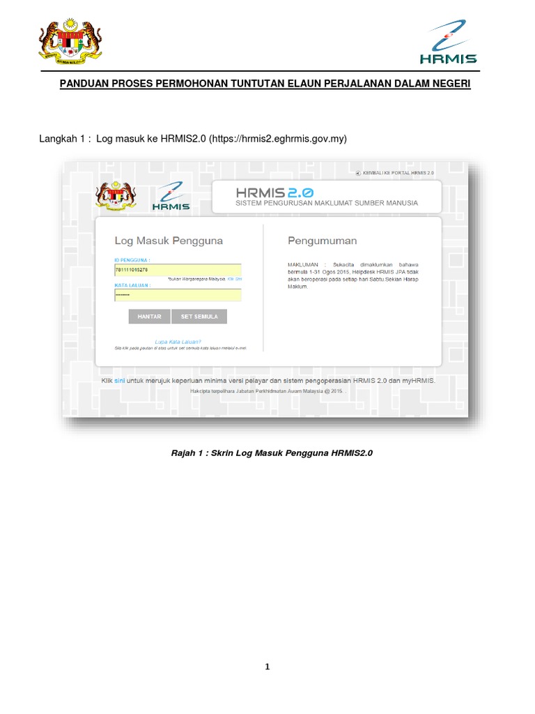 Tutorial TNT Dalam HRMIS | PDF
