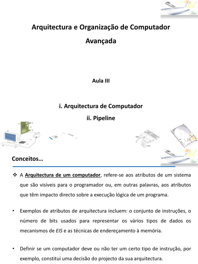 Aula III - Arquitectura de Computador PDF | PDF | Armazenamento de ...