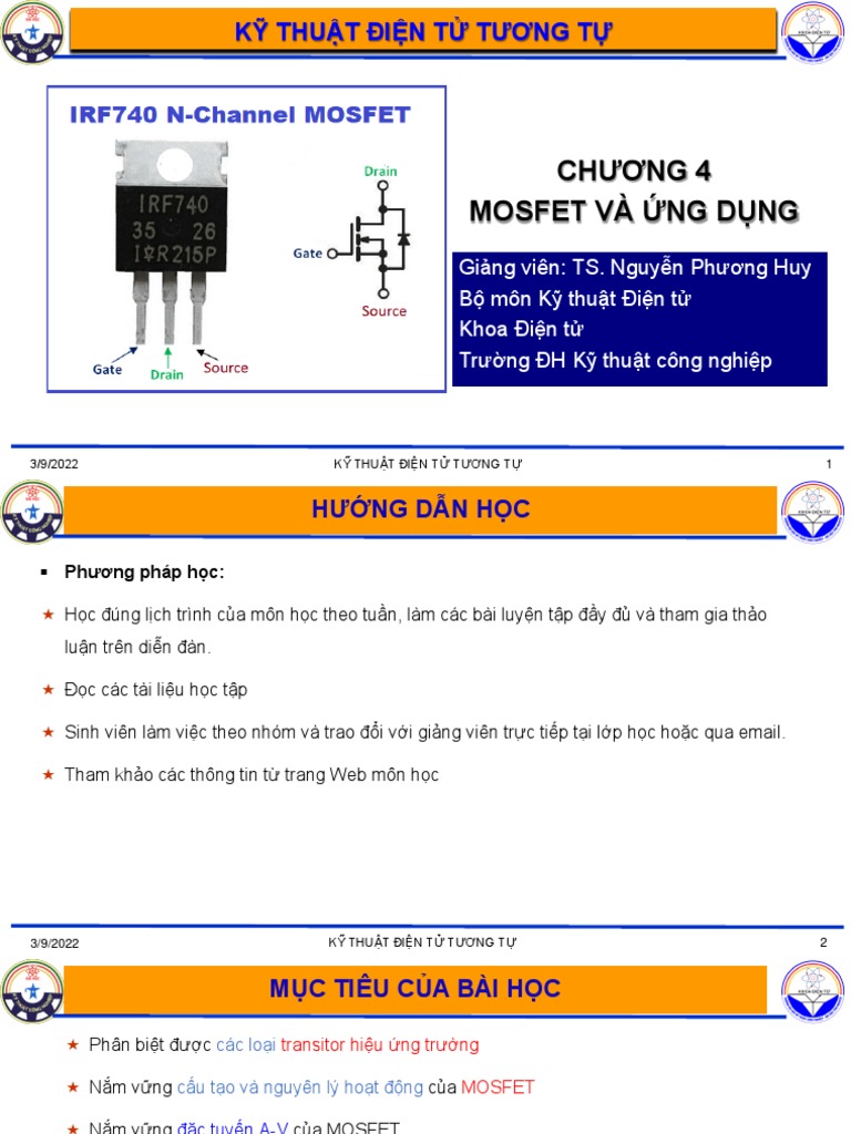 Chuong 4 MOSFET Và NG D NG - Nosound | PDF