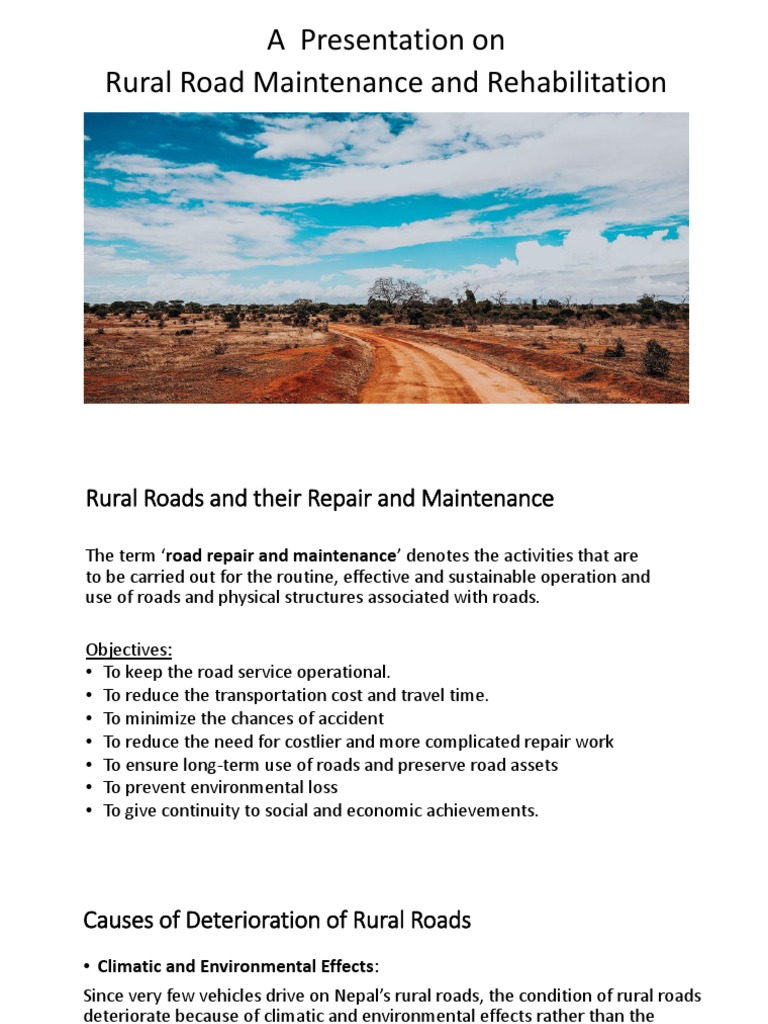 Rural Road Maintenance Guide | PDF | Road | Road Surface