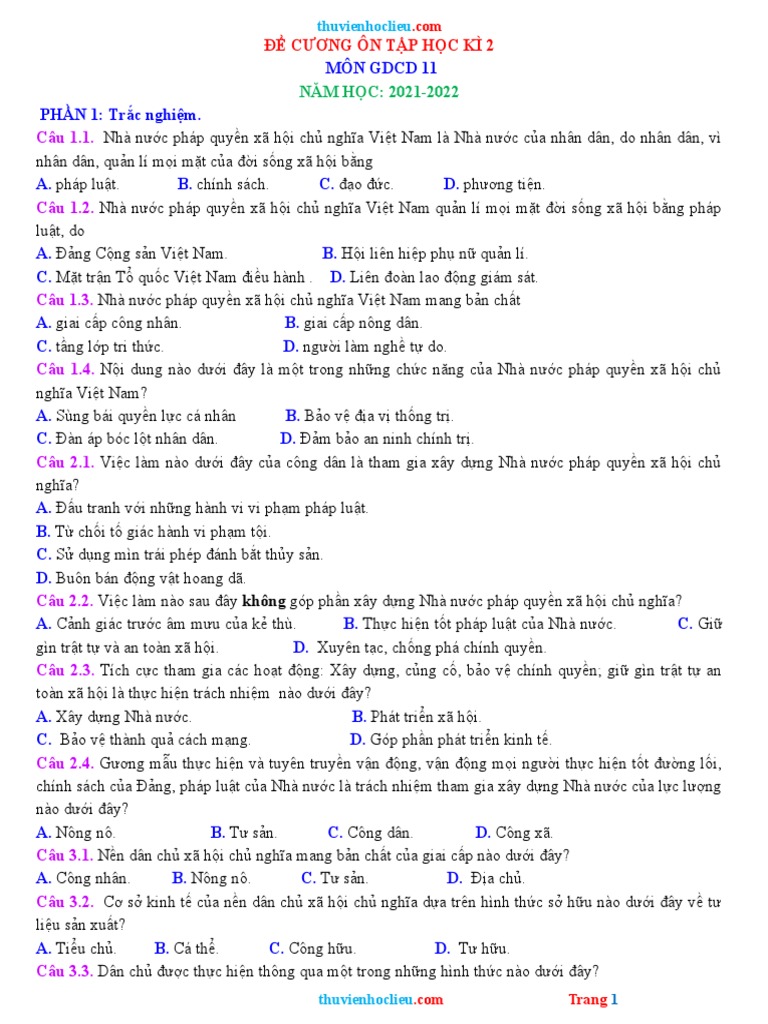 ĐỀ CƯƠNG ÔN TẬP GDCD 11 KÌ 2 | PDF