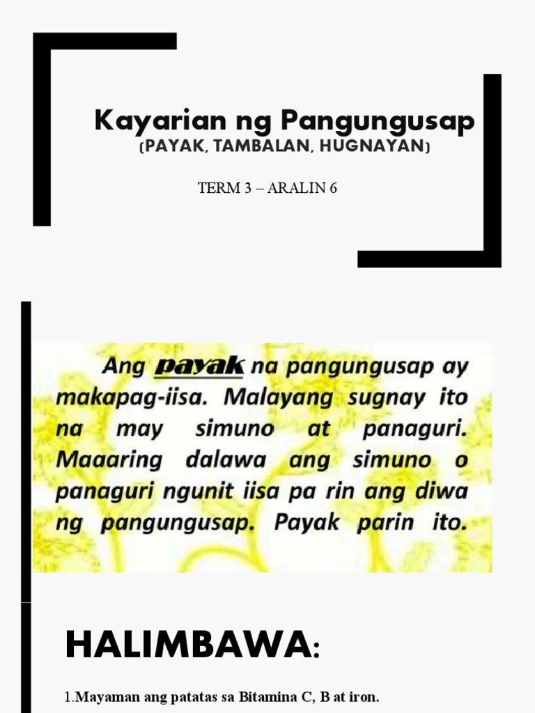 Kayarian ng Pangungusap.pptx | PDF