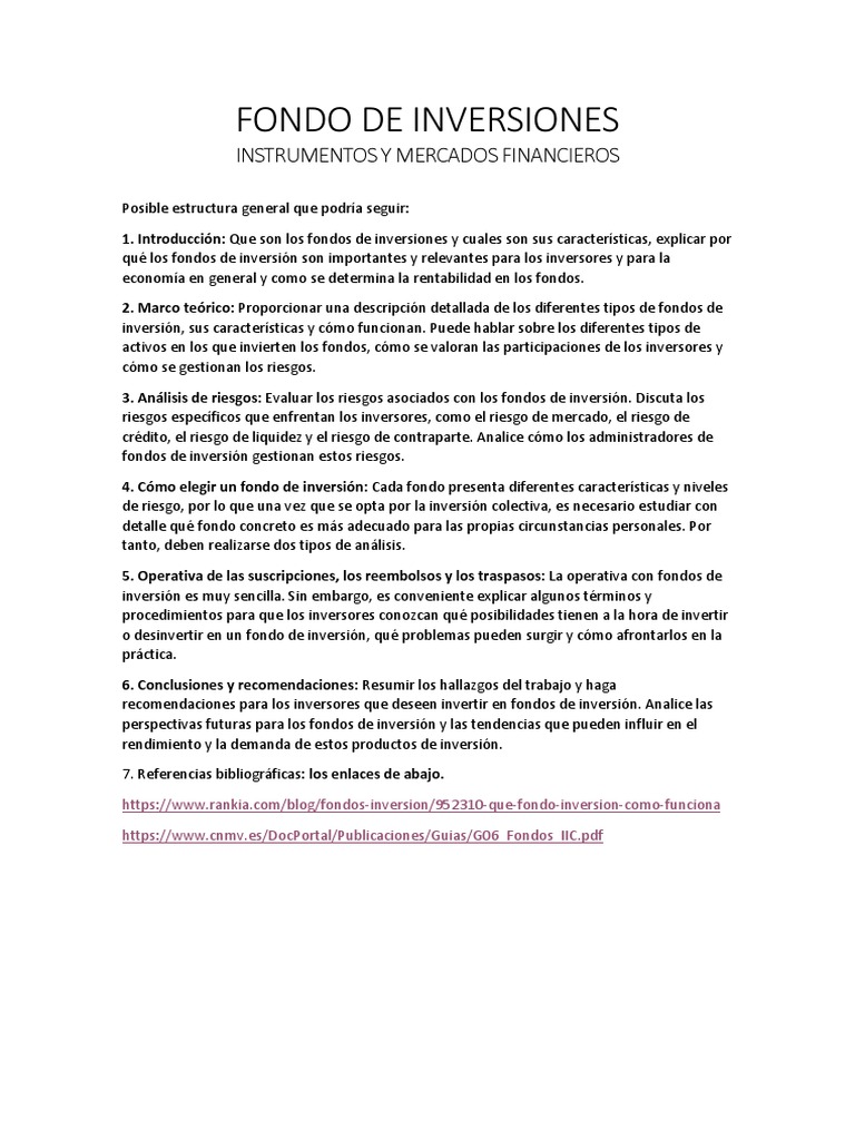 Fondo de Inversiones | PDF