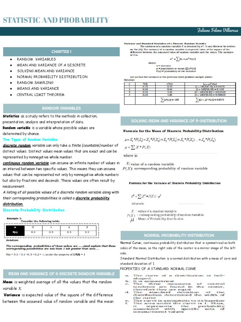 Statistics and Probability Reviewer | PDF