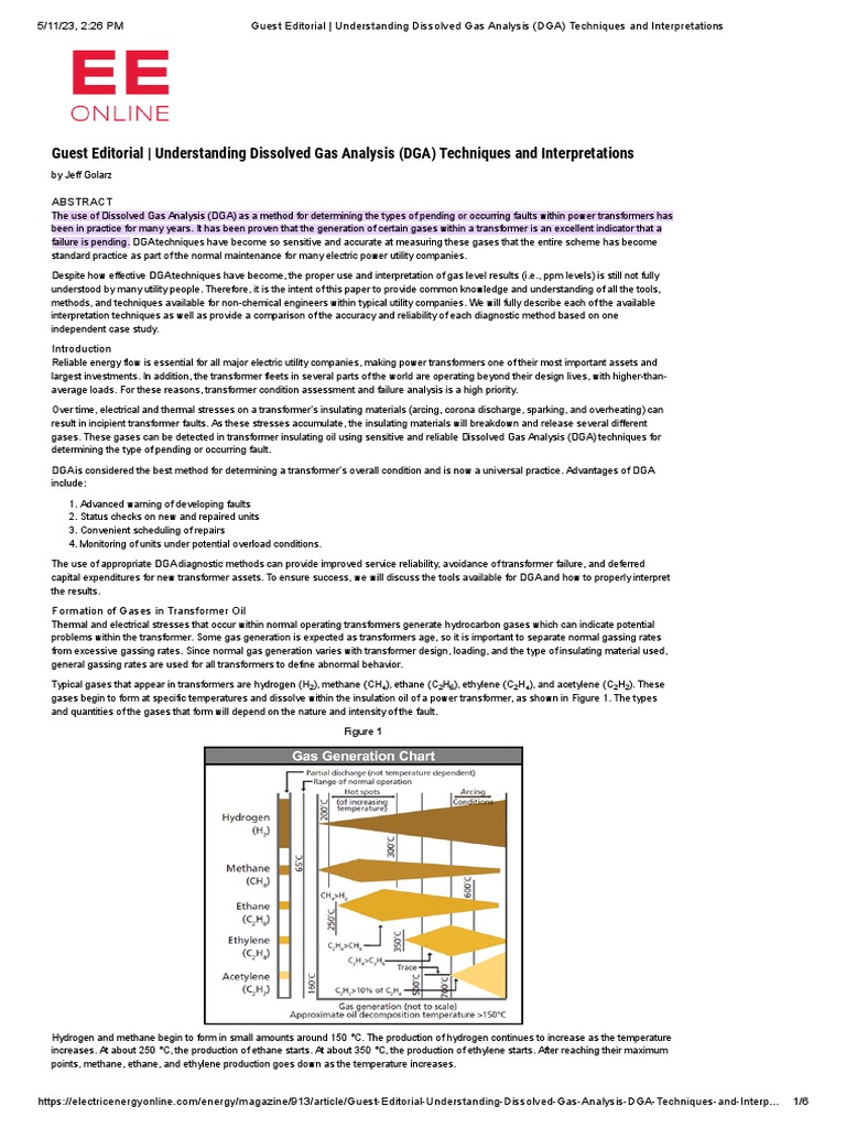 Understanding Dissolved Gas Analysis (DGA) Techniques and ...