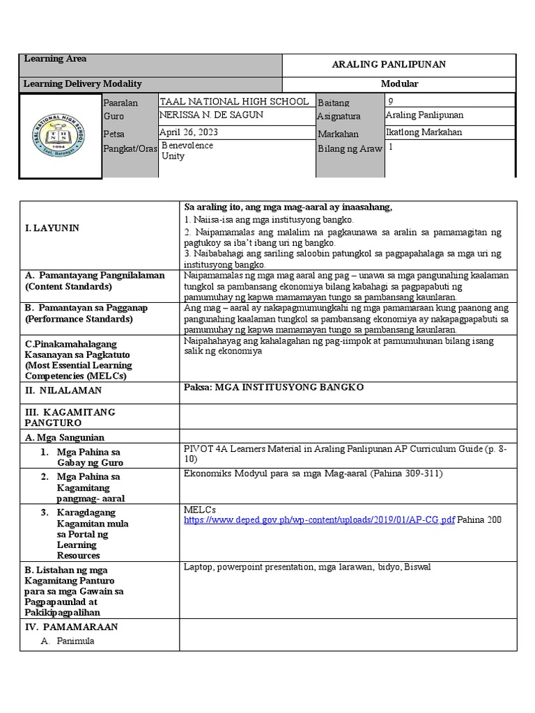 Modular (Mgainstitusyongbangko) DLL (Nerissa) | PDF