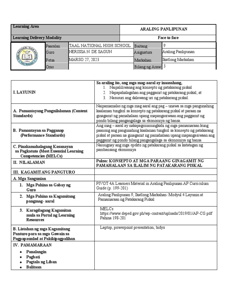 Patakarang Piskal-DLL (Nerissa) | PDF