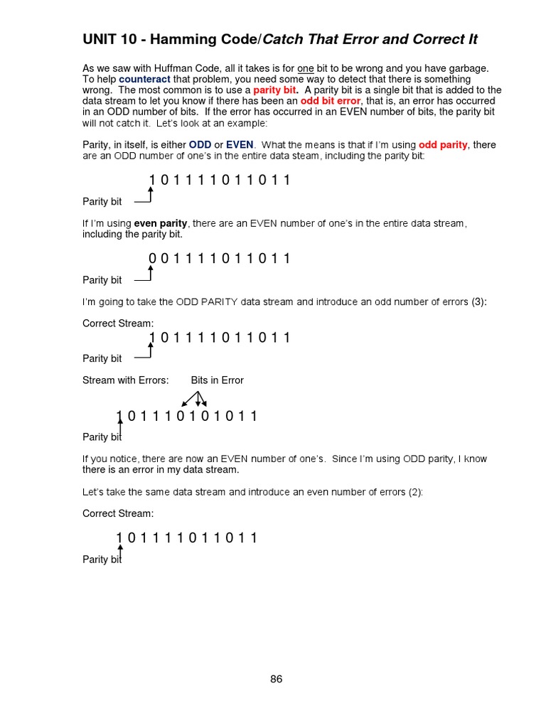 Hamming Code Error Detection Guide | PDF | Computer Data | Arithmetic