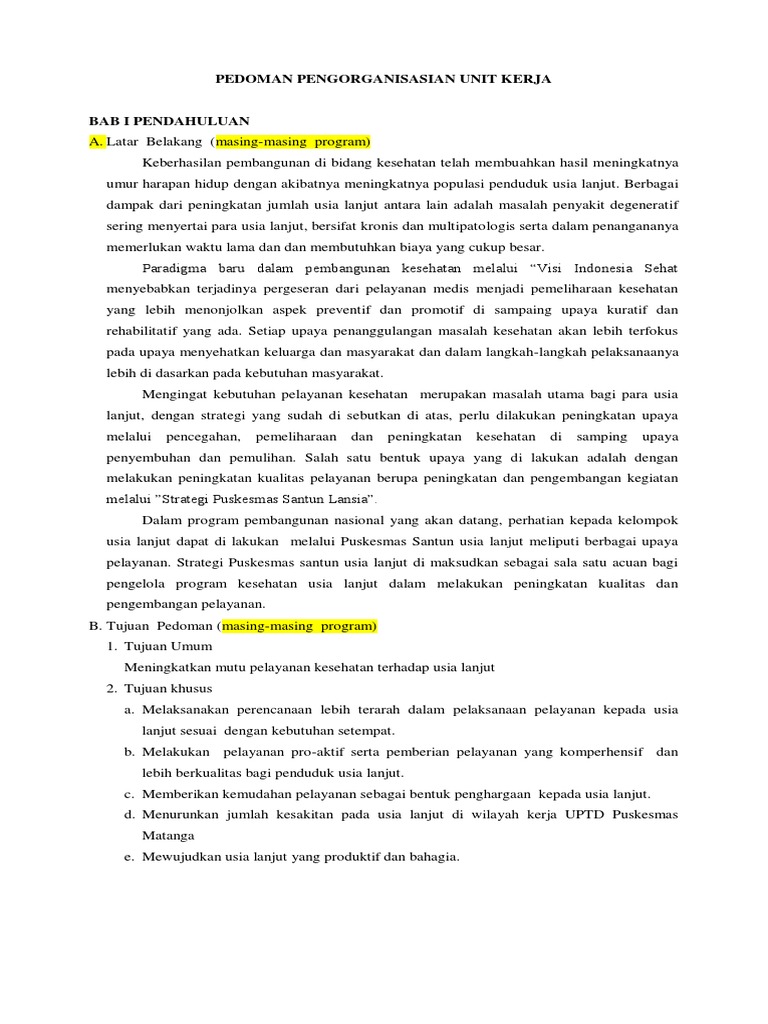 PEDOMAN PROGRAM Lansia PDF | PDF