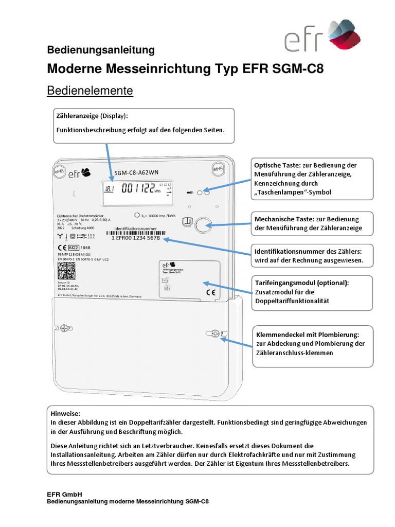 Bedienungsanleitung - EFR SGM C8 1 | PDF
