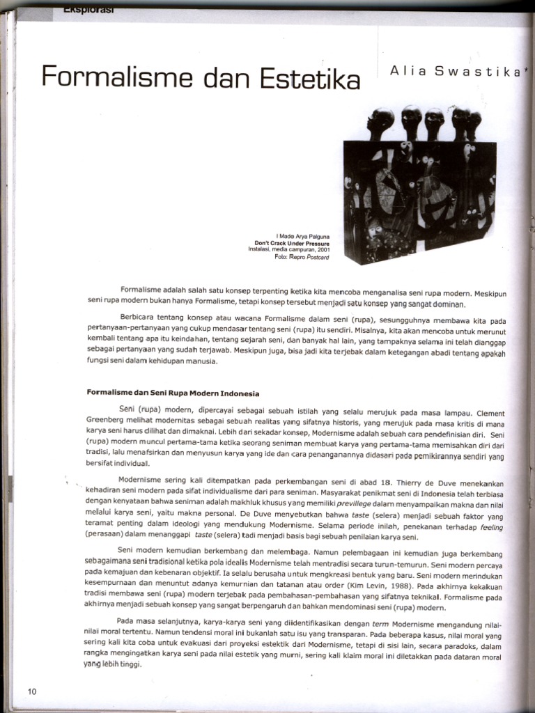 Alia Swastika - Formalisme Dan Estetika | PDF