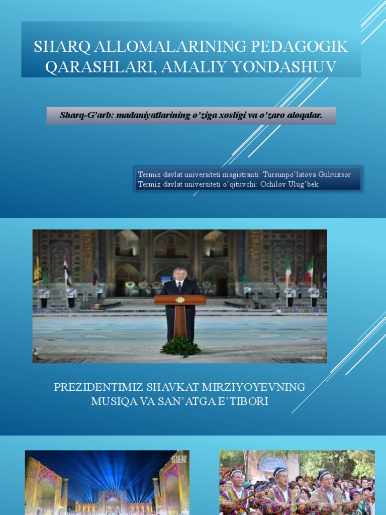 Sharq Allomalarining Pedagogik Qarashlari, Amaliy Yondashuv | PDF